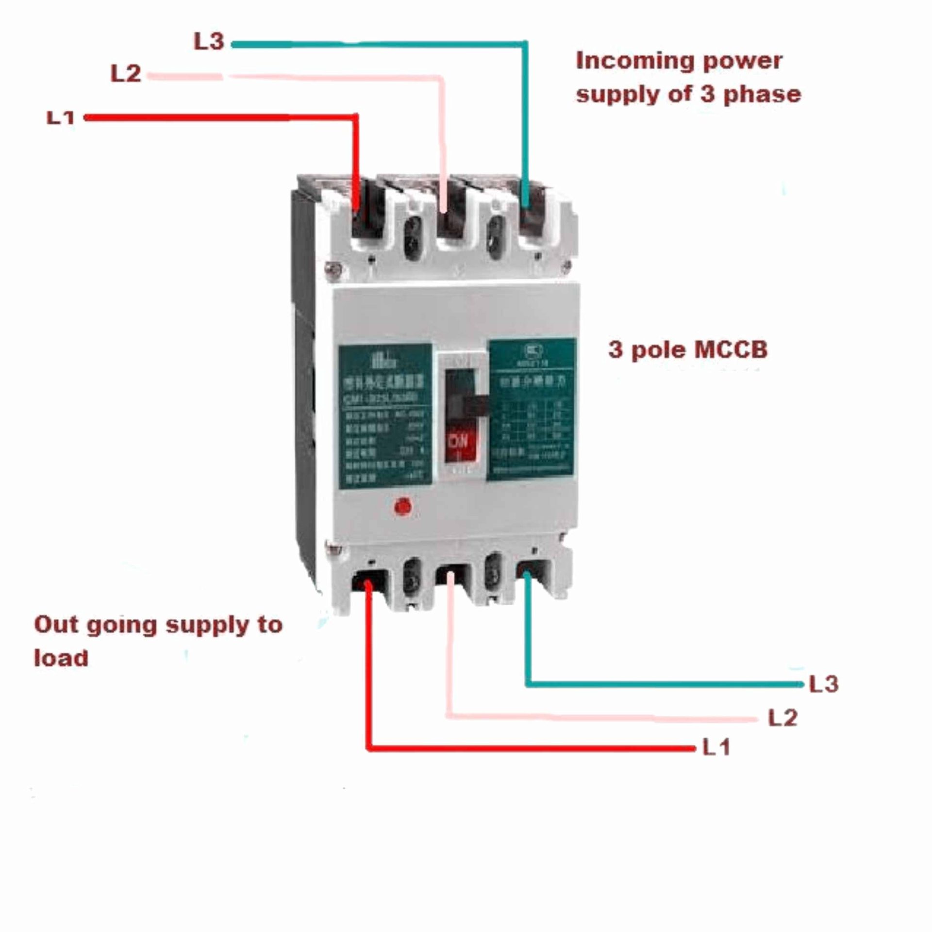 3 Pole Circuit Breaker Wiring Diagram | MCB Connection | Voltage Lab